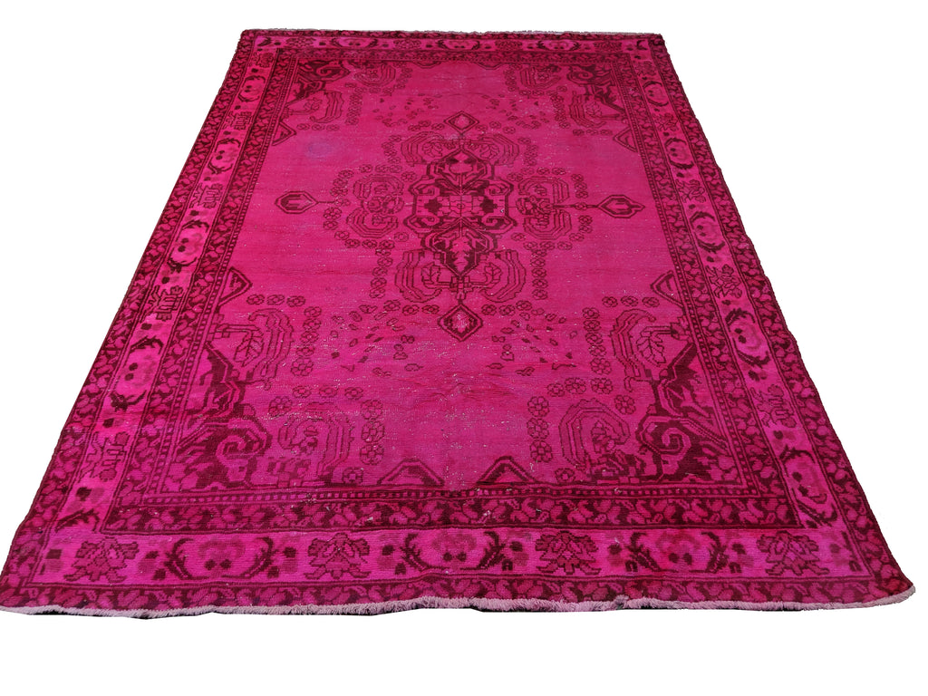 6x9 Overdyed Hot Pink Distressed Vintage Rug 2798