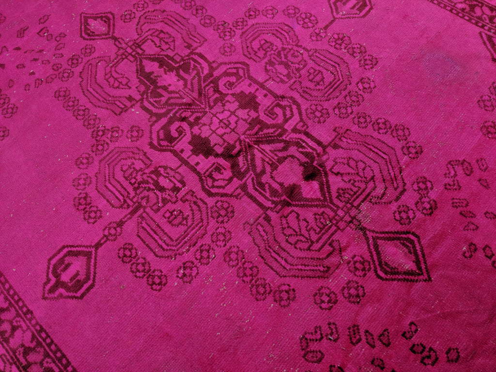 6x9 Overdyed Hot Pink Distressed Vintage Rug 2798